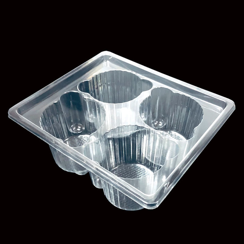 Food Grade 4 Pack Plastic Boxes for Disposable Cupcakes Muffins PET ...